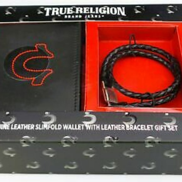True Religion | Bags | True Religion Slimfold Black Genuine Leather ...